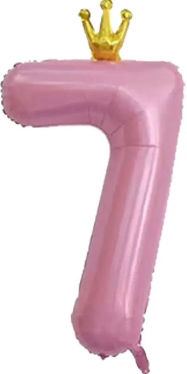 Roze Ballon 7st Jaar Verjaardagsfeestje Decoratie Kroon Kid Party ...