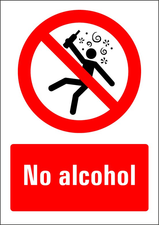 No alcohol sticker 210 x 297 mm | bol