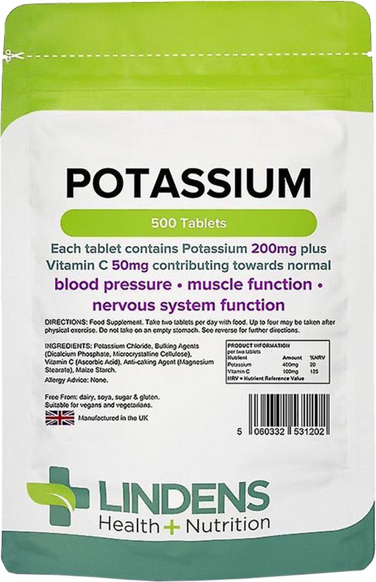 Potassium (Kalium) 200 mg tabletten | bol.com