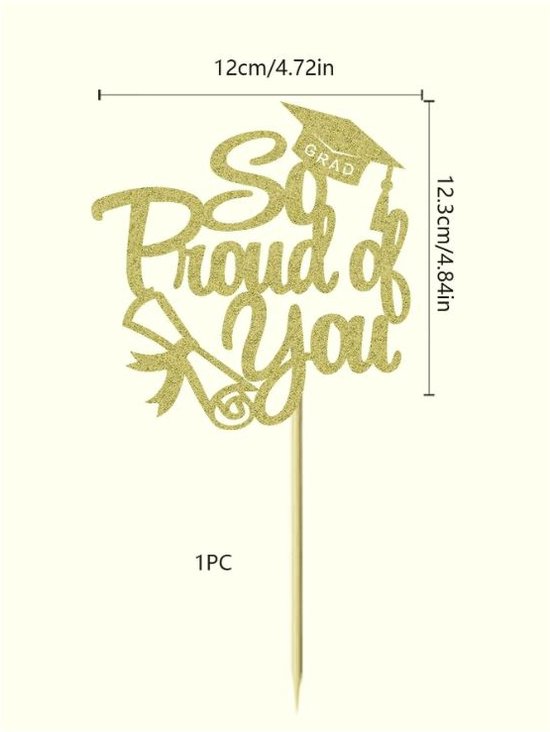 taart topper - Geslaagd - Graduated - So Proud of You - Feest - decoratie - Taart -... | bol