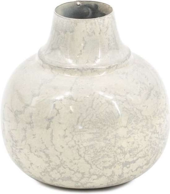 Metalen vaas wit - Bloemenvaas - 5x14x14cm - Kolony | bol.com