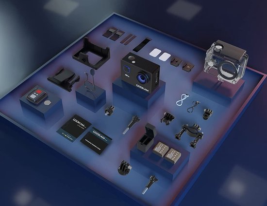 GOOKAM Action Cam 4K 20MP 40M onderwatercamera waterdicht WiFi ...