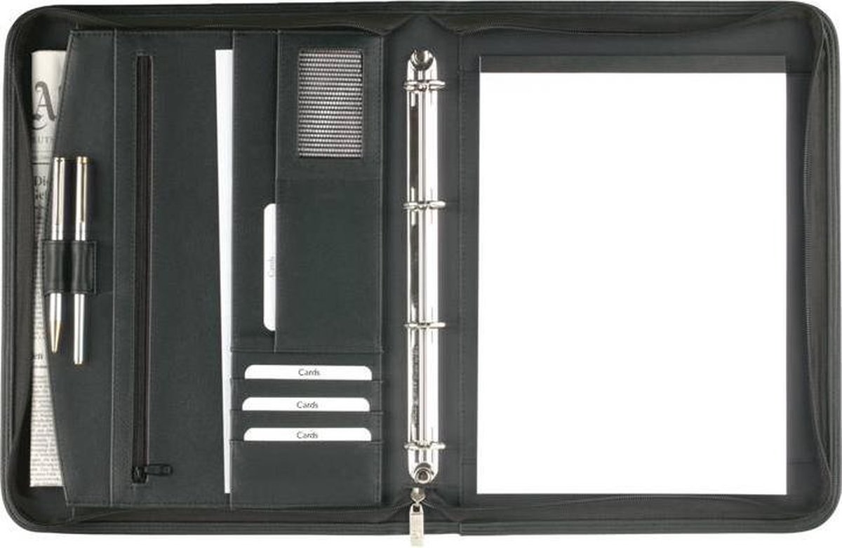 Schrijfmap A4 met Ringband en Schrijfblok - Zwart | bol.com