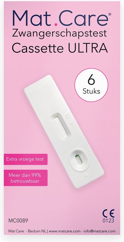 Mat Care zwangerschapstest Cassette Ultra - vroege zwangerschapstesten ...