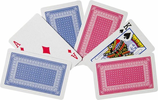 2x Speelkaarten set rood/blauw - klaverjassen bridge hartenjagen spel ...
