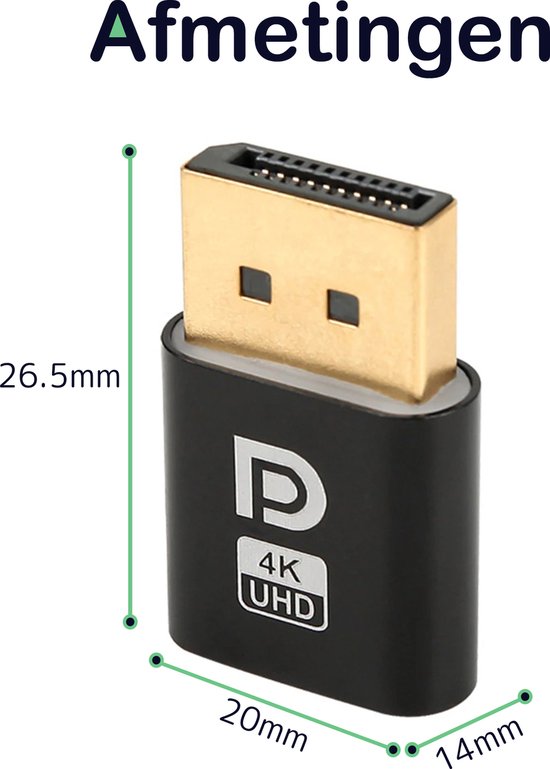 Displayport Dummy plug Zwart | bol