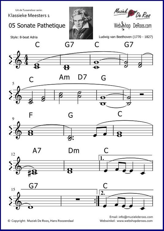 Klassieke Meesters voor keyboard deel 1, Muziek De Roos | 7434616546523 | Boeken | bol.com