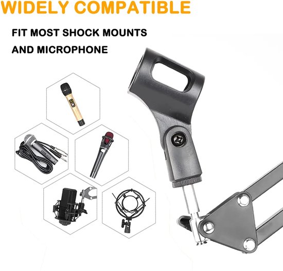 Microfoon Arm met Popfilter - Microfoon Statief - Boom Arm - Microfoon ...