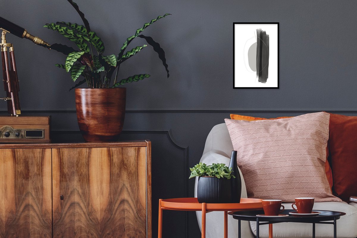 Fotolijst incl. Poster - Kamer decoratie aesthetic - Abstract - Verf ...