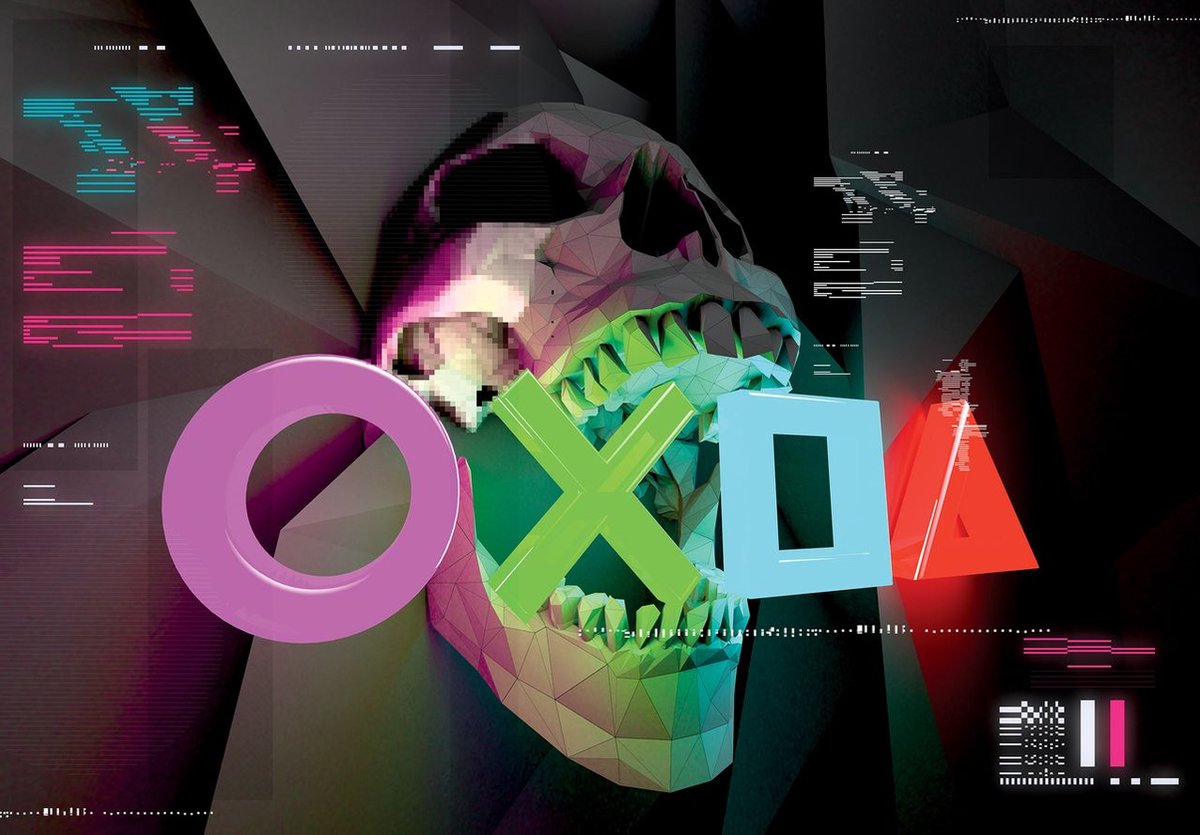 Fotobehang - Vlies Behang - Playstation Skull Game - Gaming - 254 x 184 ...
