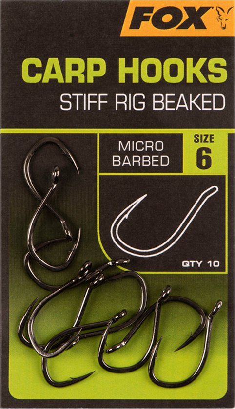 Fox Carp Hooks Stiff Rig Beaked 10st. Size 6 | bol.com