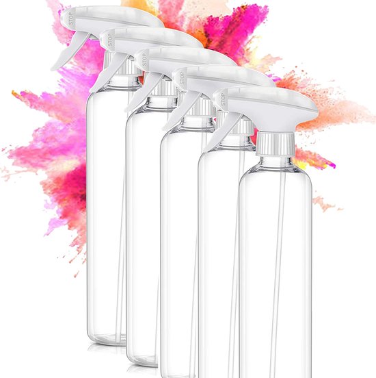Spuitflessen, 5 x 500 ml PET-plastic verstuiver, navulbare lege ...