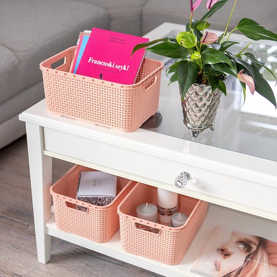 Home essential Mand in rotan design, set van 2, inhoud L 19 l, BPA ...