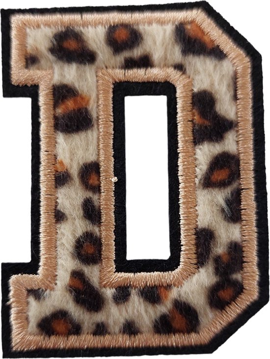Strijk Embleem Alfabet Patch - Letter D - Panterprint - 6cm hoog ...