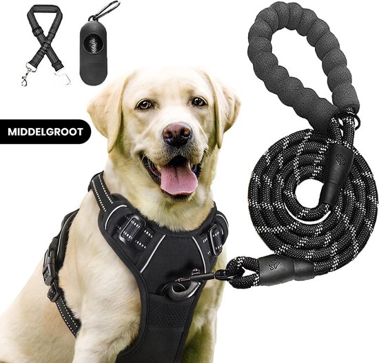 Somstyle Anti Trek Hondentuig M Met Hondenriem - Leiband - Y Tuig Hond - Hondenharnas... | bol.com