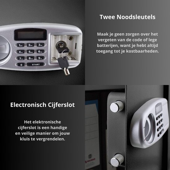 Elektronische Kluis Brandwerend met Cijferslot incl. NL handleiding ...