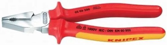 Knipex Kracht-combinatietang 1000V 180mm verchroomd VDE - Rood | bol.com