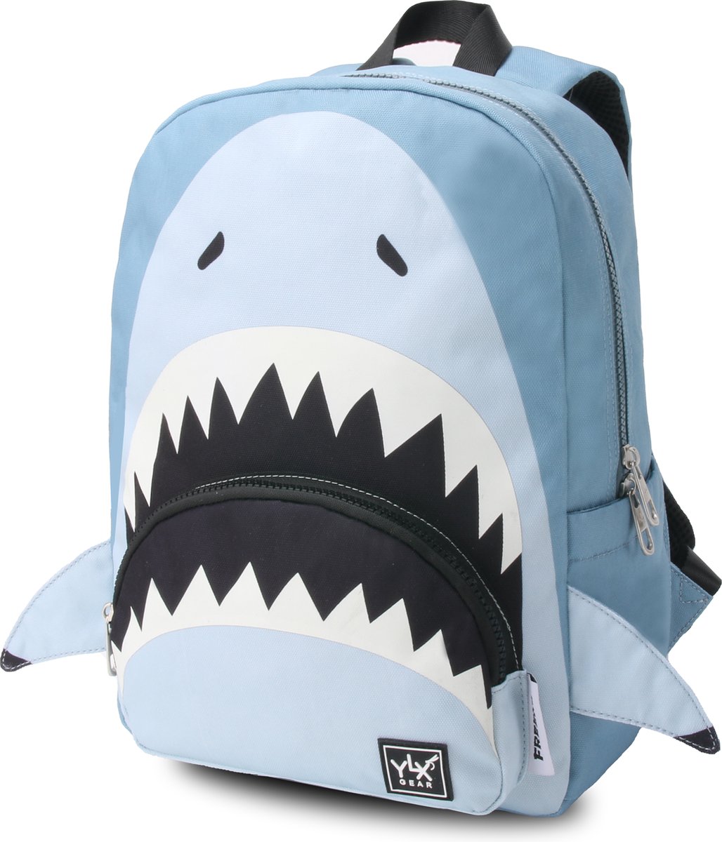 YLX Gear & Freek Vonk Haaai Rugzak voor kinderen | Glowing Bite. Blauw ...