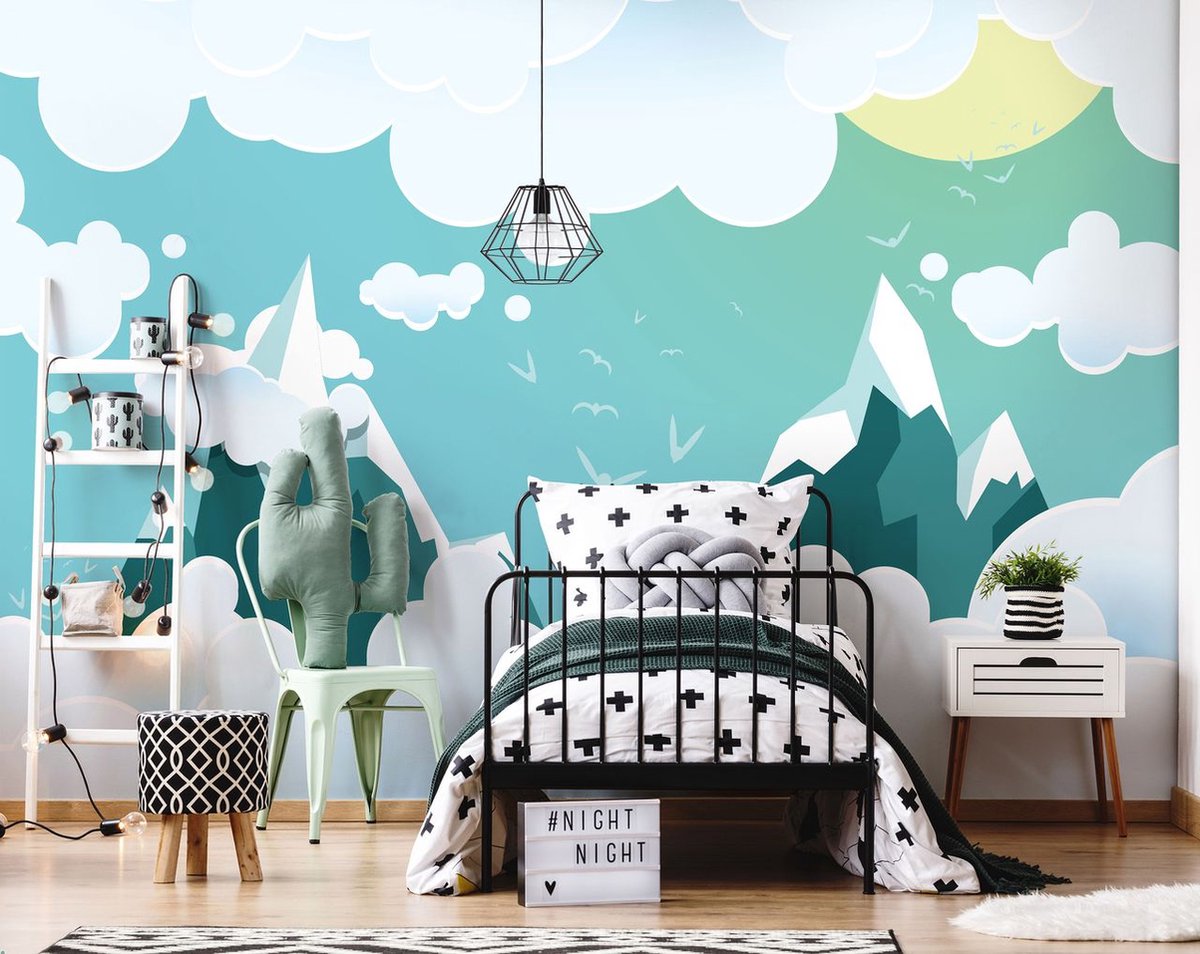 Fotobehang - Vlies Behang - Wolken en Bergen in de Winter ...