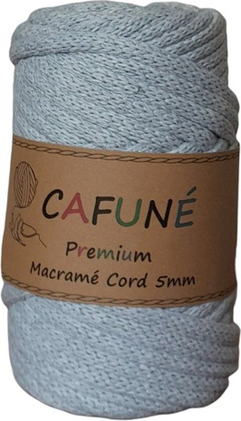 Cafuné Macrame Koord- Premium - 5 mm-Lichtgrijs-40 meter-Gevlochten ...