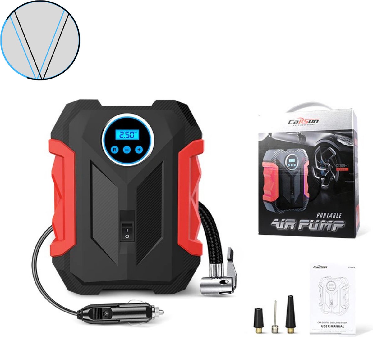 Bandenpomp Auto - Draagbare Luchtcompressor Multifunctioneel ...