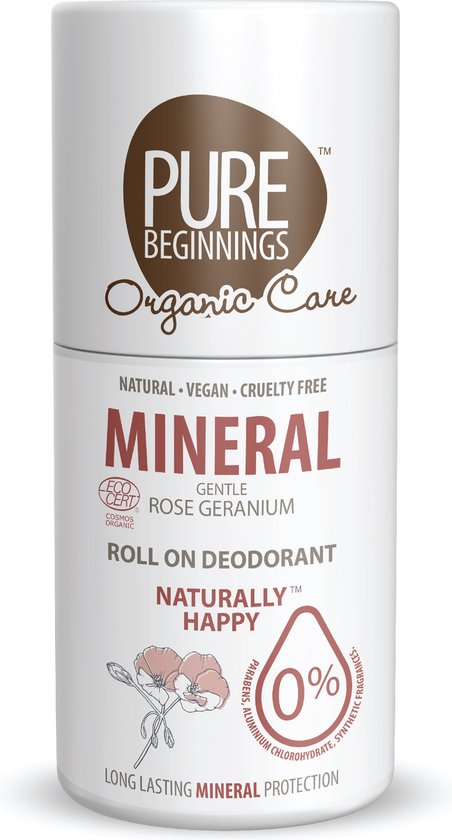 Pure Beginnings - Roll on deodorant - Mineral Rose Geranium | bol