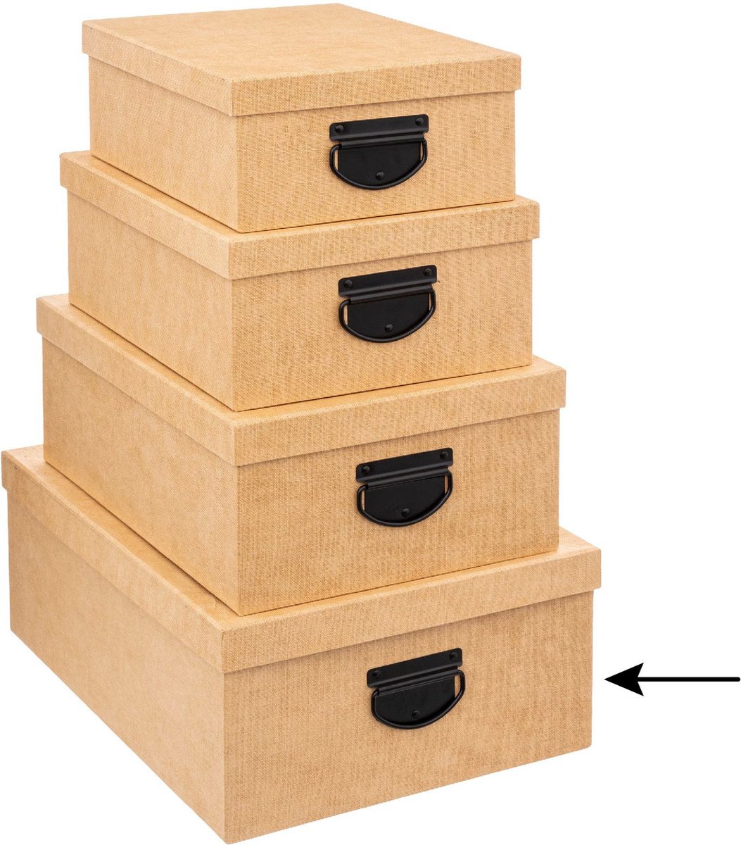 5Five Opbergdoos/box - 3x - goudgeel - L39 x B30 x H16 cm - Stevig ...