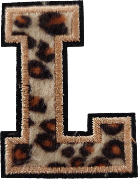 Strijk Embleem Alfabet Patch - Letter L - Panterprint - 6cm hoog ...