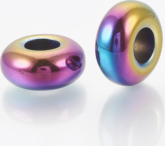 Natuurstenen kralen, Hematiet met regenboogkleuren, 14x6mm met een rijggat van 6mm.... | bol