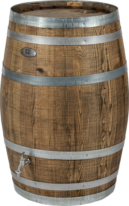 Regenton nieuw "Dark" 150 l. incl. kraan en vulgat in de deksel ...