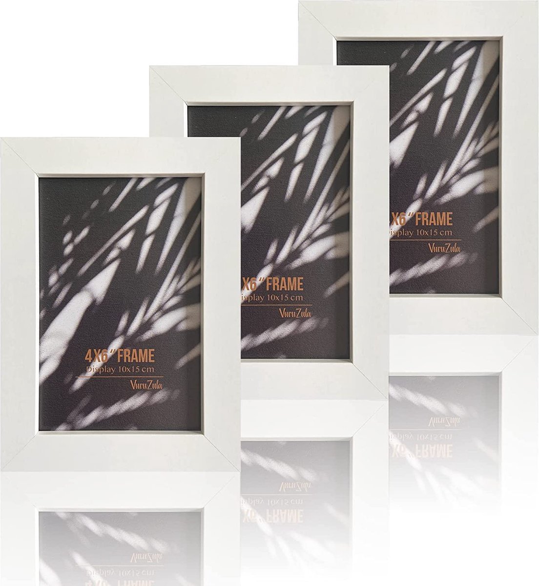 Fotolijst 10x15cm wit hout fotolijst 4x6 inch houten lijst MDF lijst 10x15cm set van 3 | bol.com