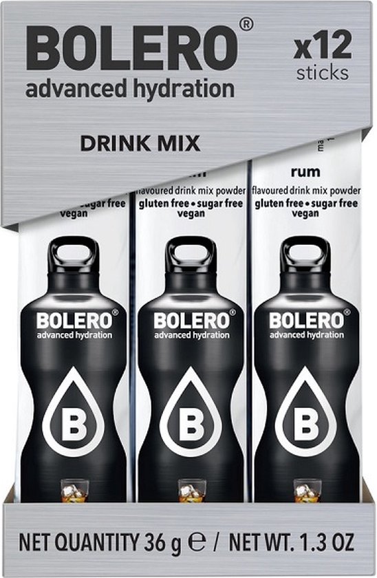 Bolero | Limonade | Rum | Sticks | 12 x 3 g | Snel afvallen zonder ...