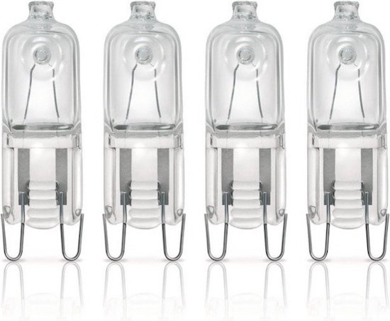 4 x Halogeen insteek G9 - 28W 230V (vervangt 25W) - G9 Halogeenlamp ...