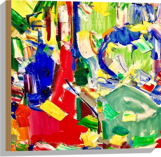 Hout - Patroon van Verschillende Basiskleuren - 50x50 cm - 9 mm dik ...