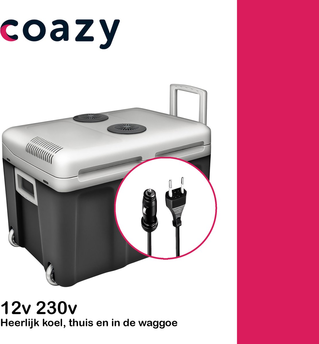 Coazy | Koelbox met wielen voor auto & camping | Frigobox Warm en Koud 40L -... | bol.com