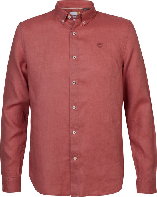 Timberland heren overhemd met lange mouwen met slank silhouet, ronde ...