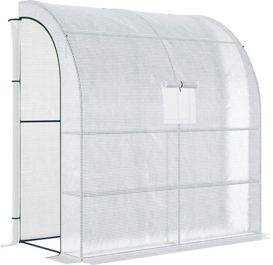 Outsunny - Muurkas - met 4 Planken - Weerbestendig - Wit | bol