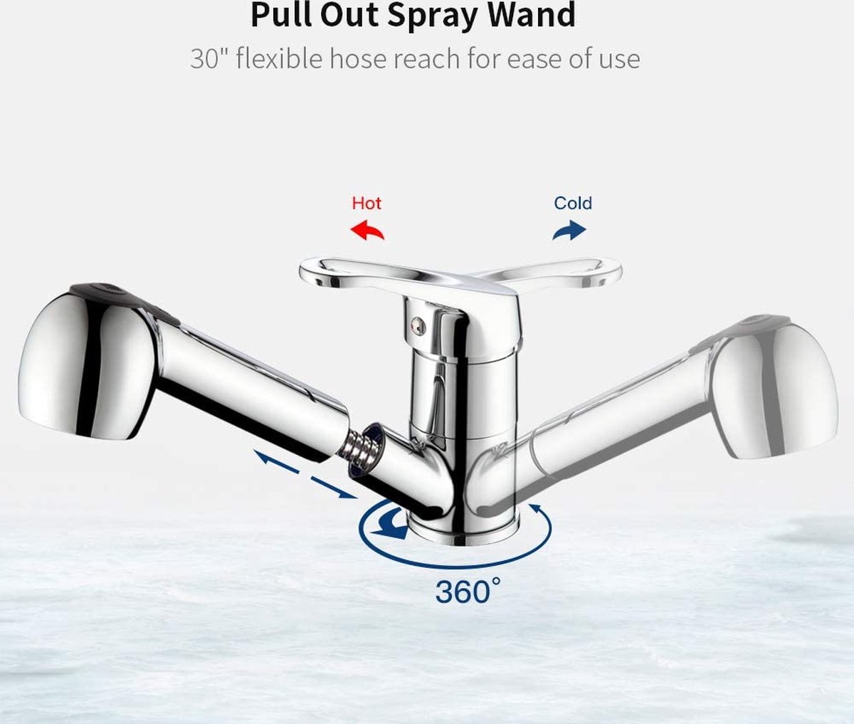 Engreeps-keukenkraan met 2 straalsoorten, vaatdouche, waterkraan, keuken, uittrekbaar,... | bol