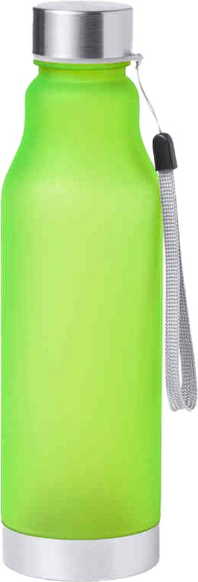 Waterfles/drinkfles/sportfles - 2x - groen - kunststof - rvs - 600 ml ...