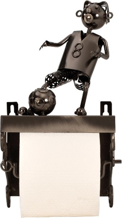 Toiletrolhouder - voetballer metaal - voetbalspeler voor op toilet - WC ...