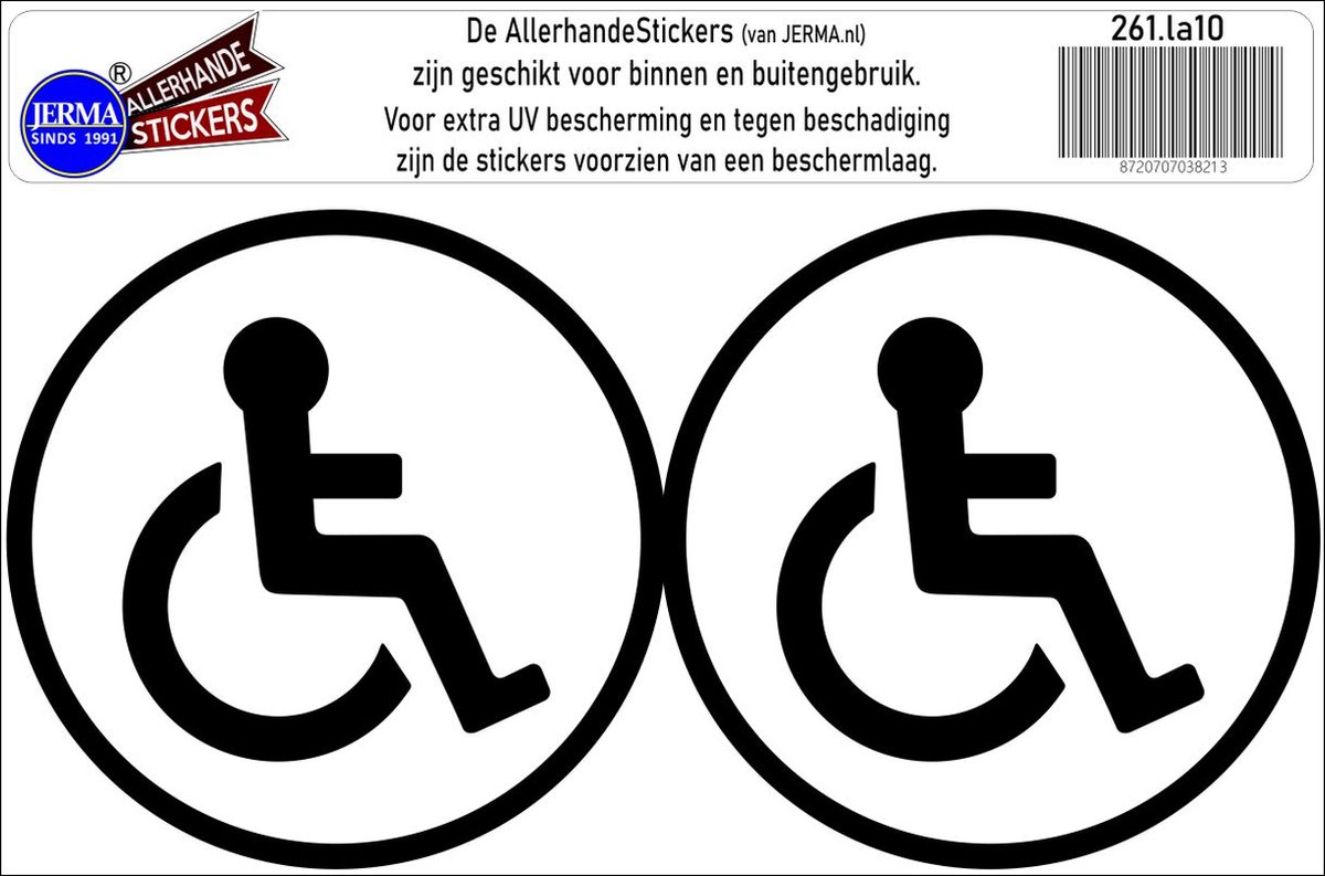 Rolstoel WC pictogram sticker set 2 stuks zwart | bol.com