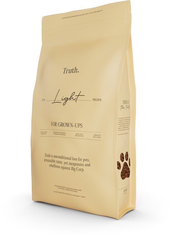 TRUTH - Hondenvoeding - ons LIGHT recept voor VOLWASSENEN - 2.5 kg ...