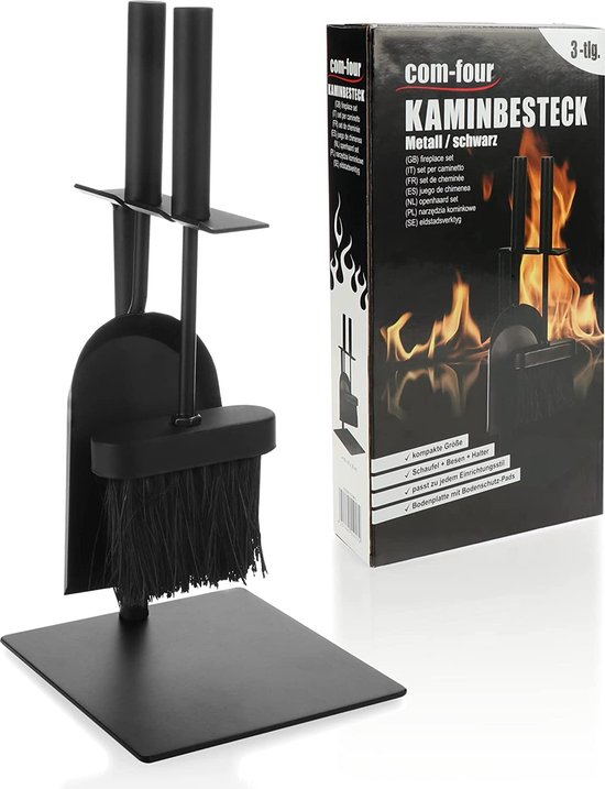 open haard bestek / modern roestvrij staal open haard bestek set | bol