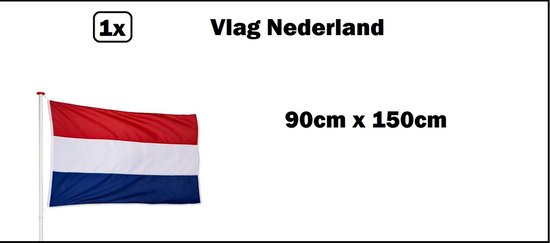 Vlag Nederland 90cm x 150cm - met ophang ogen - Holland Vlag Nederland ...