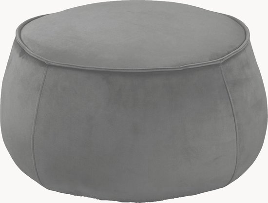 Bodilson Poef Riga - Zachte design poef - Grijs - 60x46x34cm | bol.com