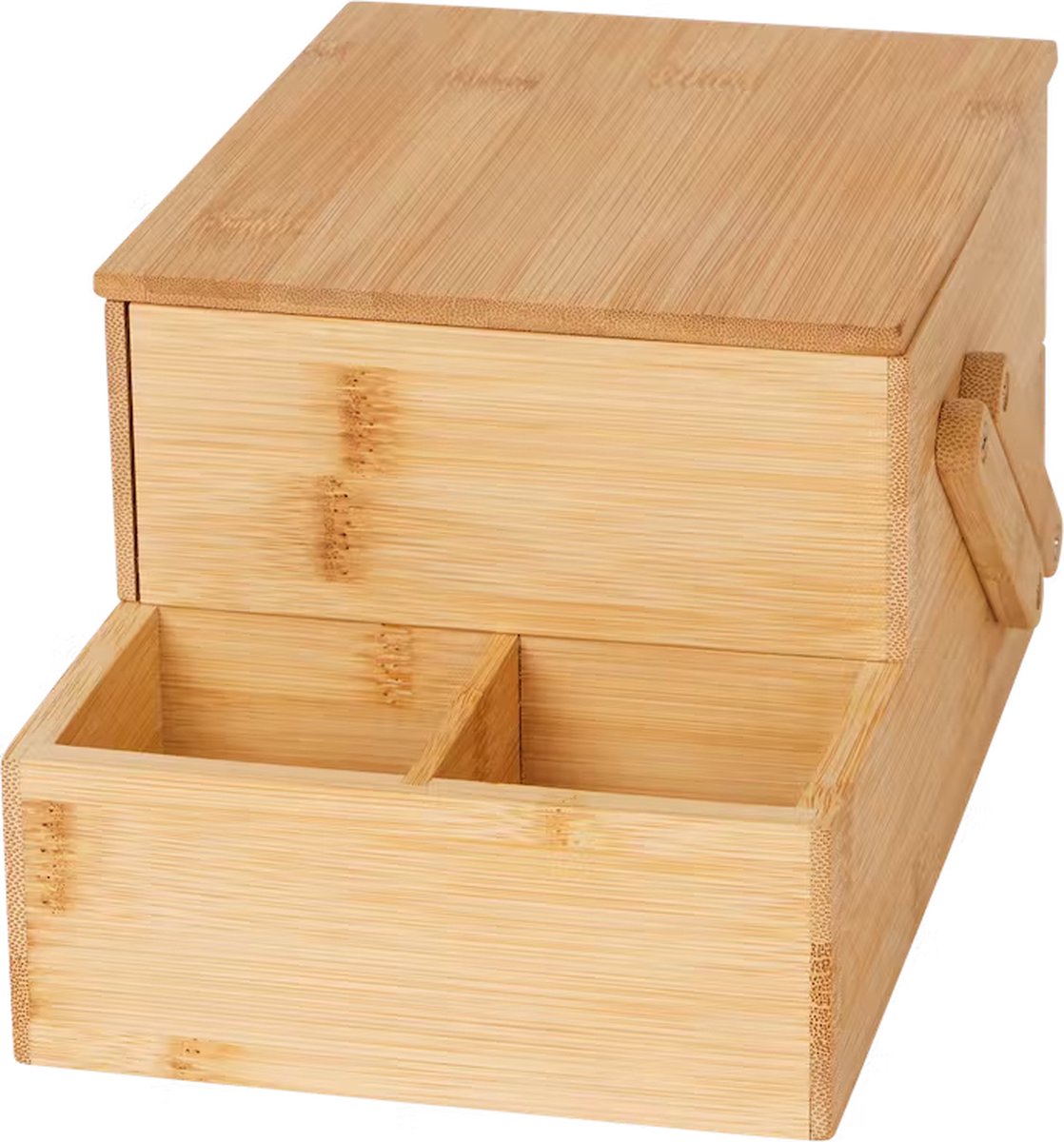 Bamboe houten opberbox - Naaidoos opbergbox 7 vakken - opbergbox met ...