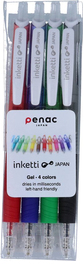 Penac Gelpennen - Inketti - 0.5mm - 4 kleuren - Rood - Blauw - Groen ...