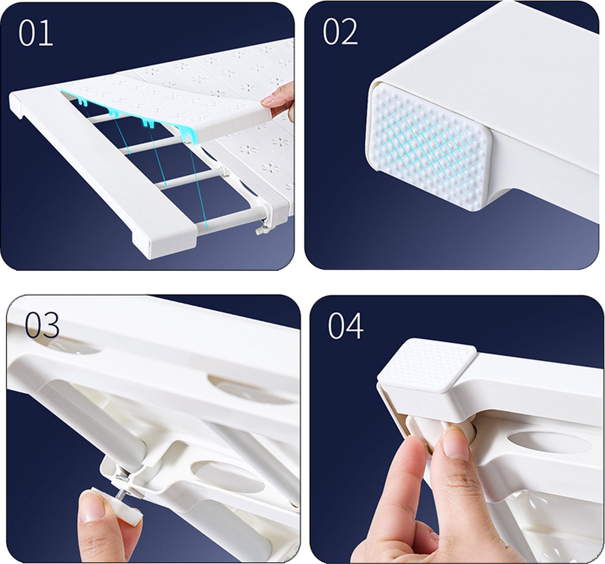 Verstelbaar legplank voor kasten - Uitschuifbaar van 51 tot 72 cm ...