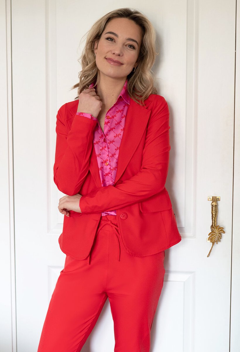 Rode Blazer van Je m'appelle - Dames - Travelstof - Maat 34 - 6 maten ...