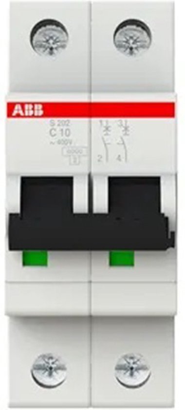 ABB Installatieautomaat C10A 2P 6kA - Grijs | bol.com